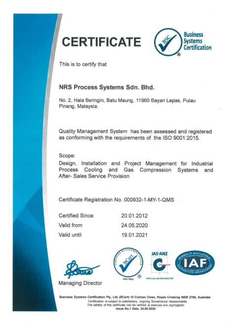 Award Certifications | NRS Process Systems Sdn Bhd