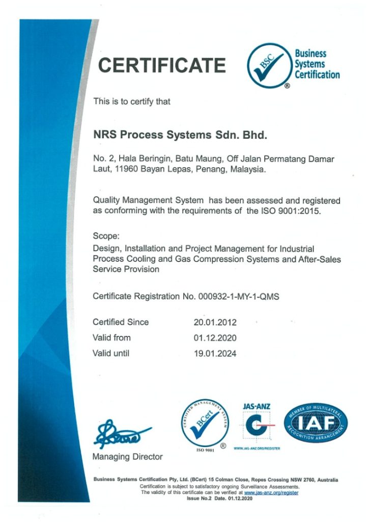 Award Certifications - NRS Process Systems Sdn Bhd